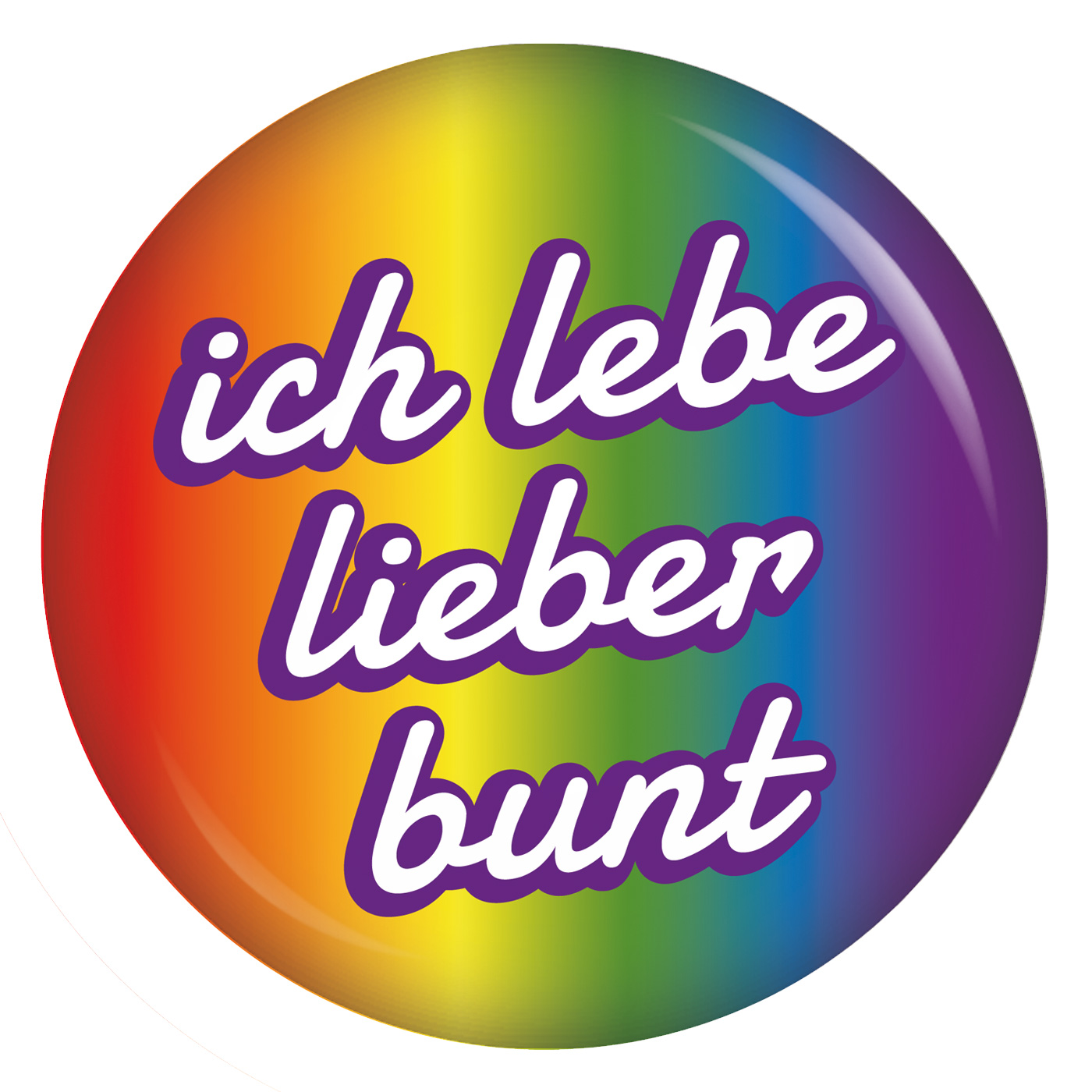 ich lebe lieber bunt Button Anstecker | Button Online Shop Kiwikatze